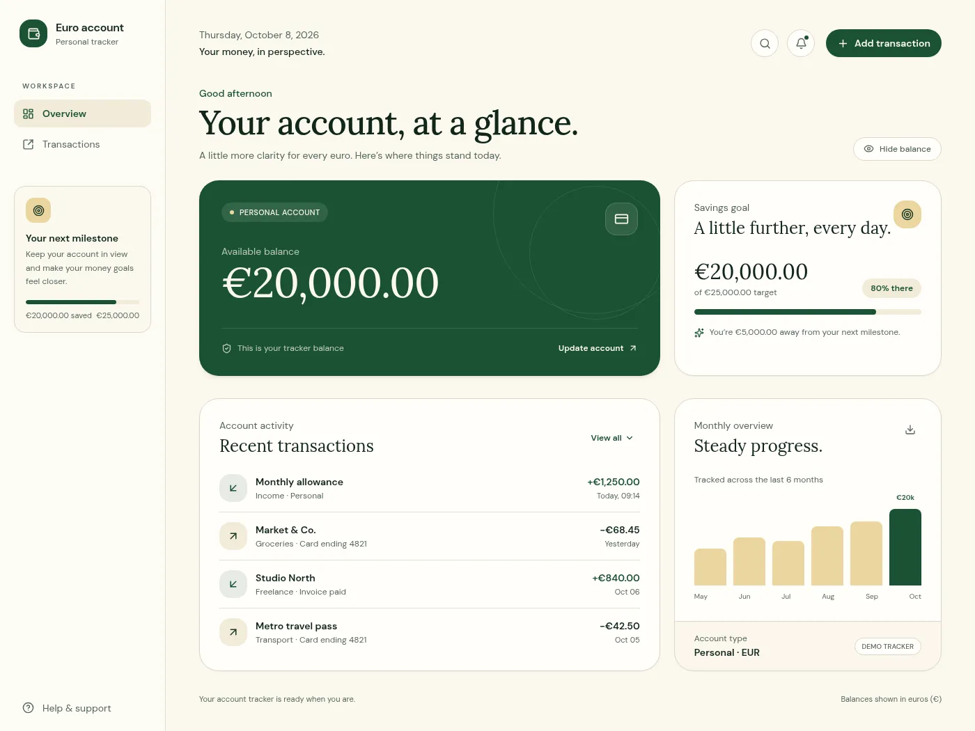 Euro Account Tracker