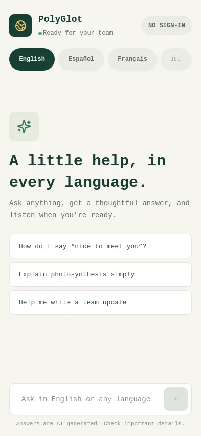PolyGlot AI Agent
