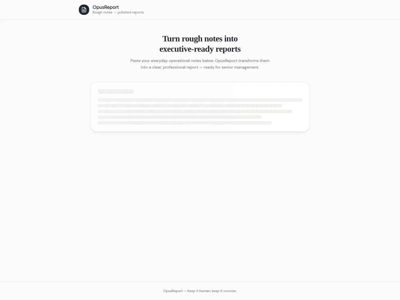 OpusReport
