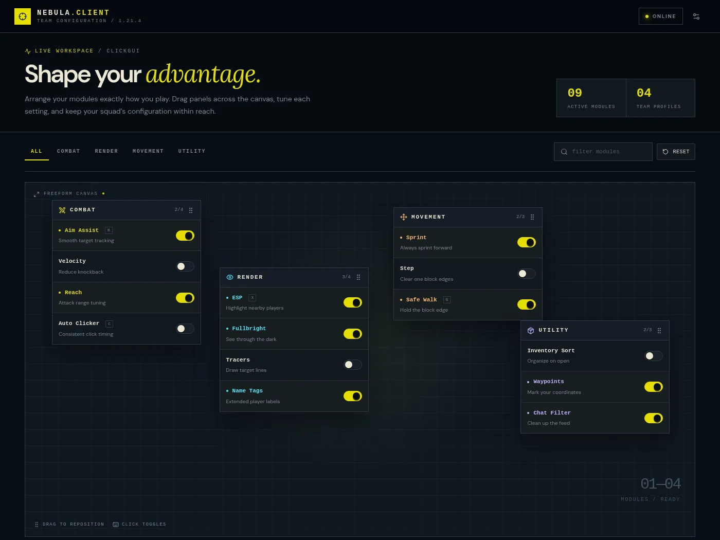 Modular Minecraft Client GUI
