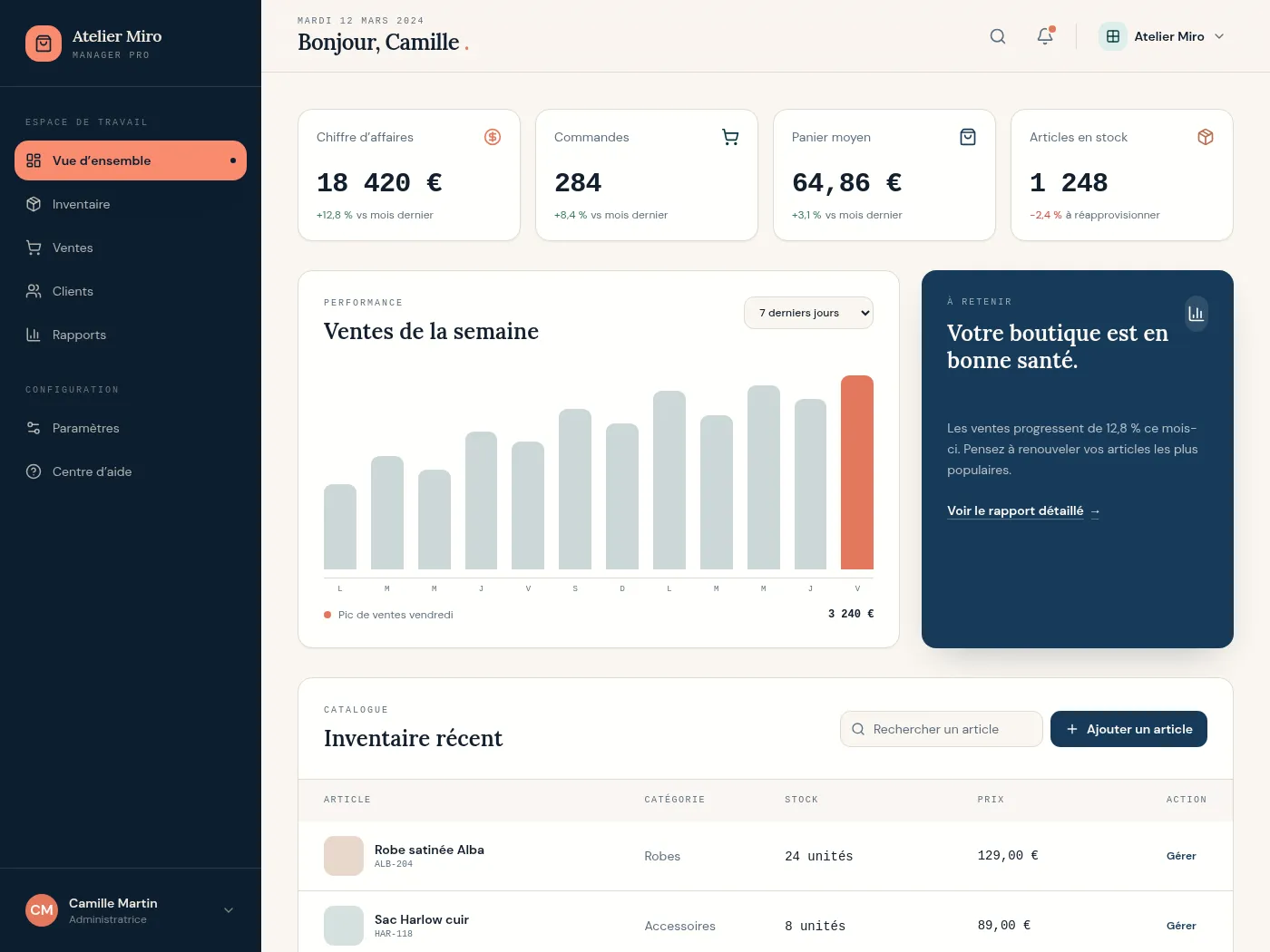 Boutique Manager Pro