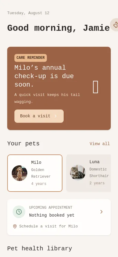 VetCare Mobile App