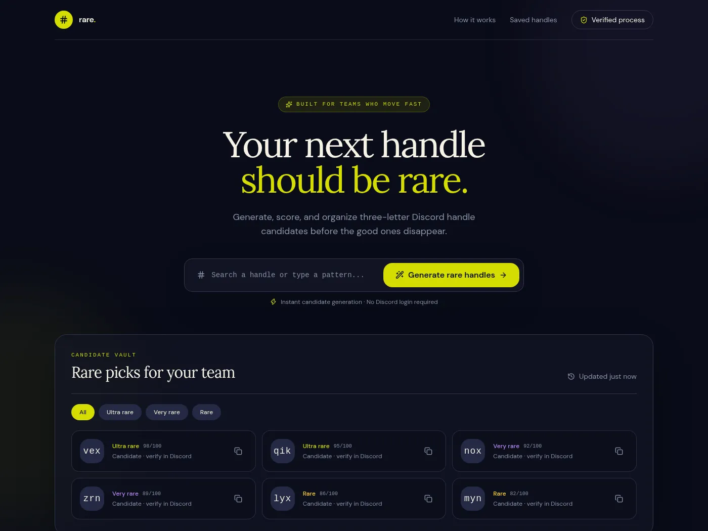 Rare Discord Handle Finder