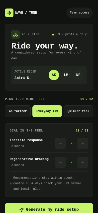 Navee AI E-Scooter Tuner