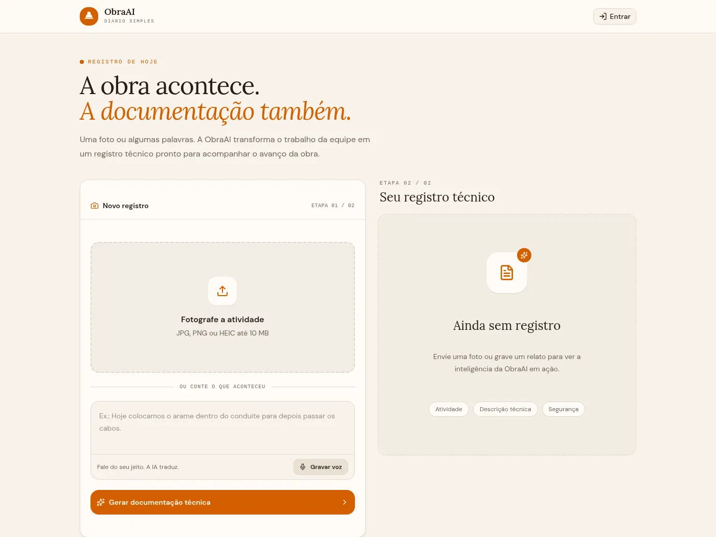 ObraAI Diário Simples