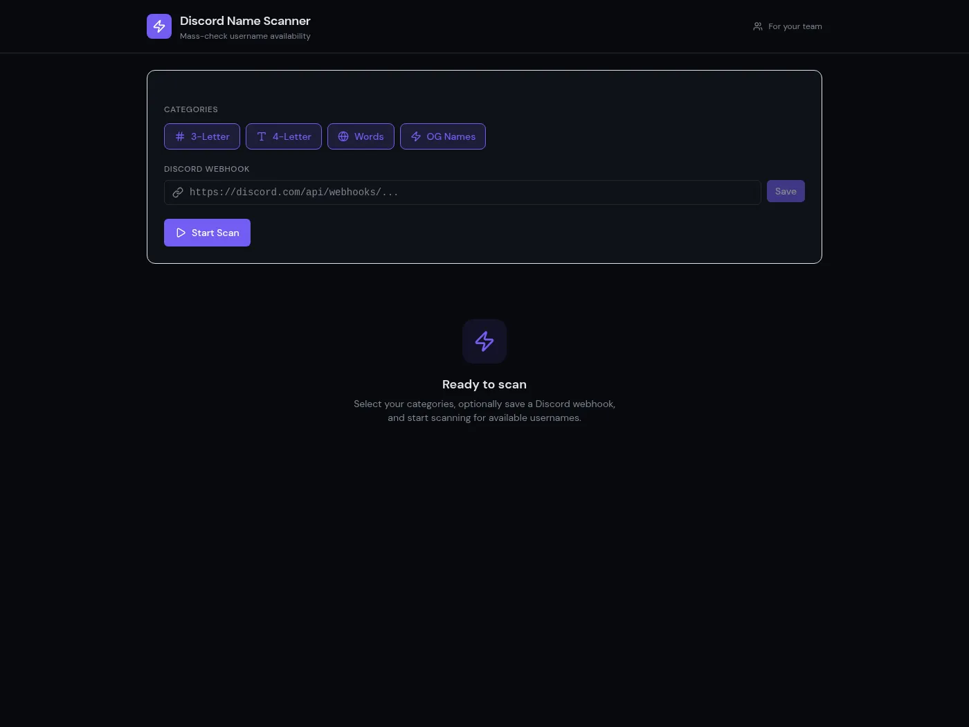 Discord Name Scanner