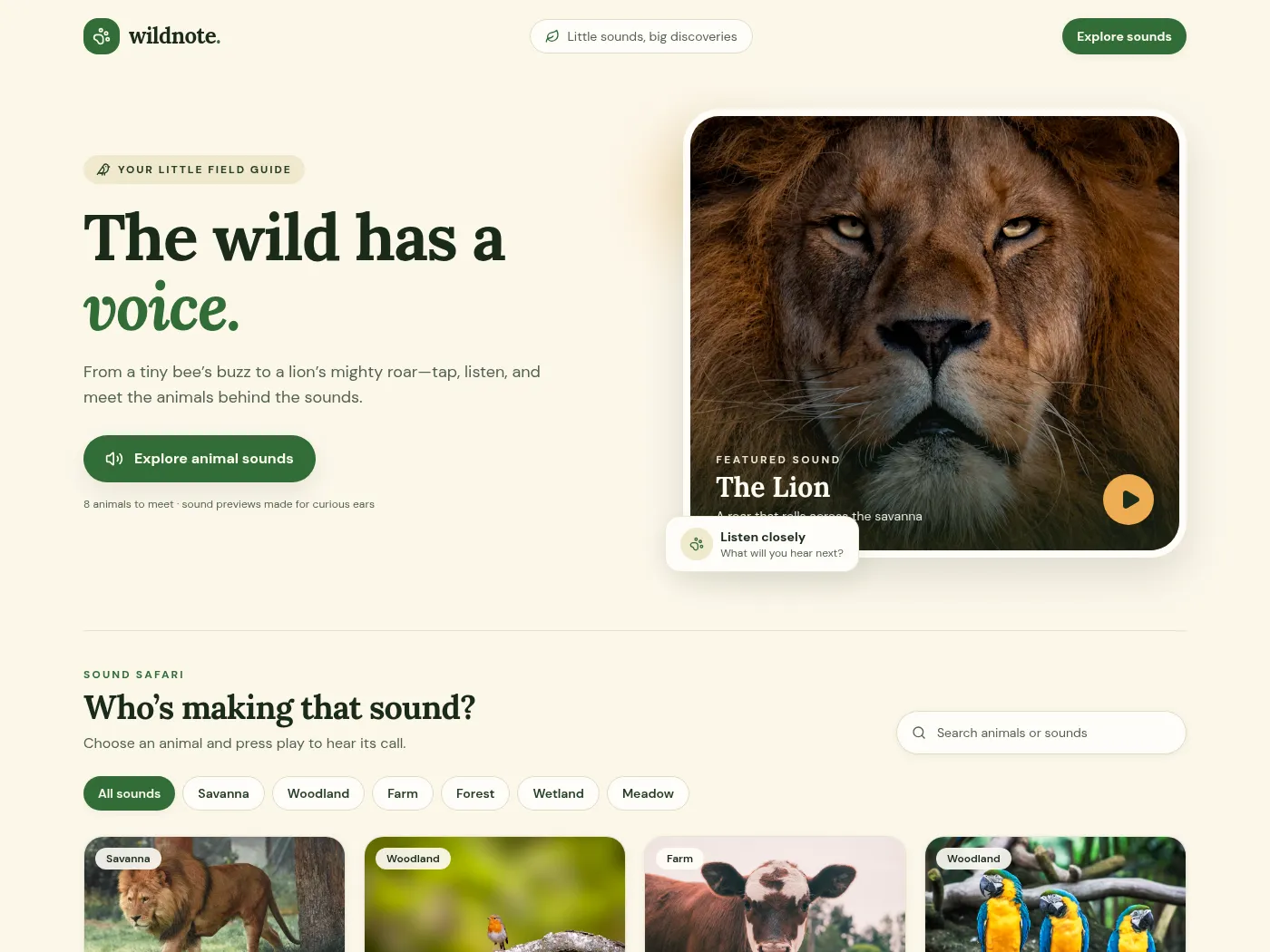 Animal Sounds Explorer