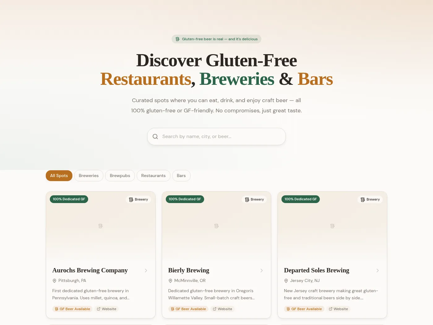 Gluten-Free Brew Finder