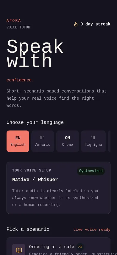 Afora Voice Tutor
