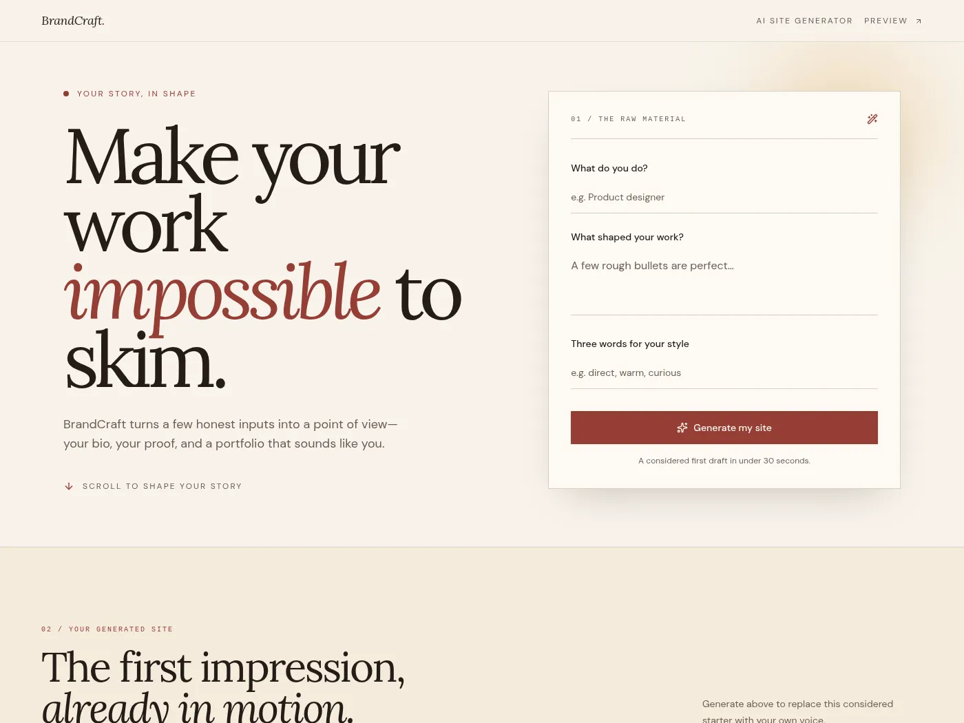 BrandCraft AI Site Builder