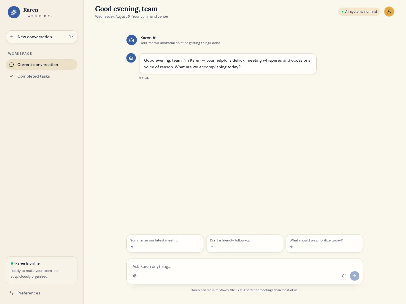 Karen-Style AI Assistant