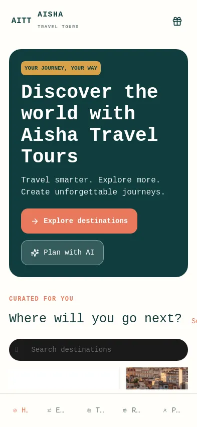 Aisha Travel Tours App