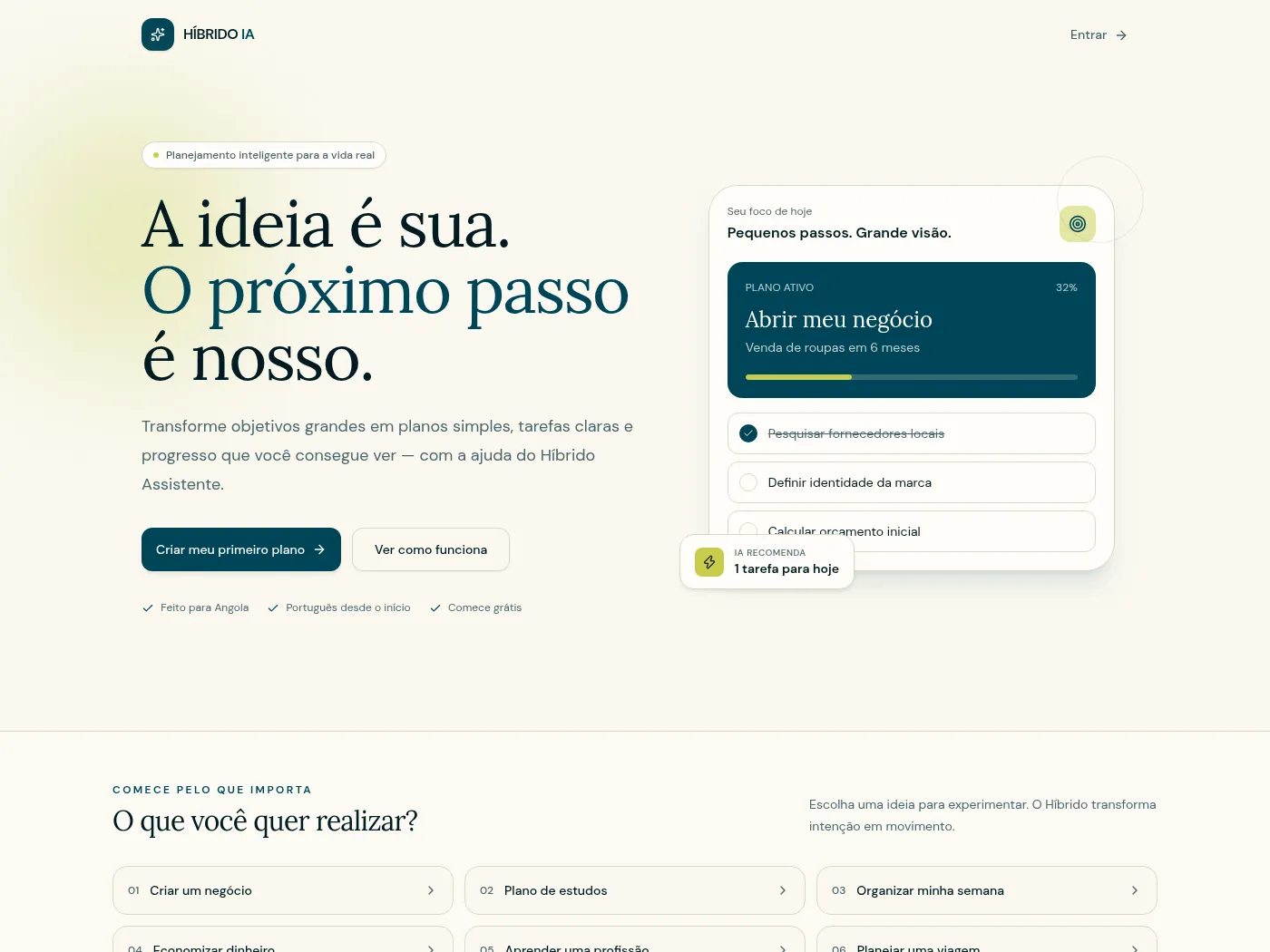 Híbrido Planejamento IA