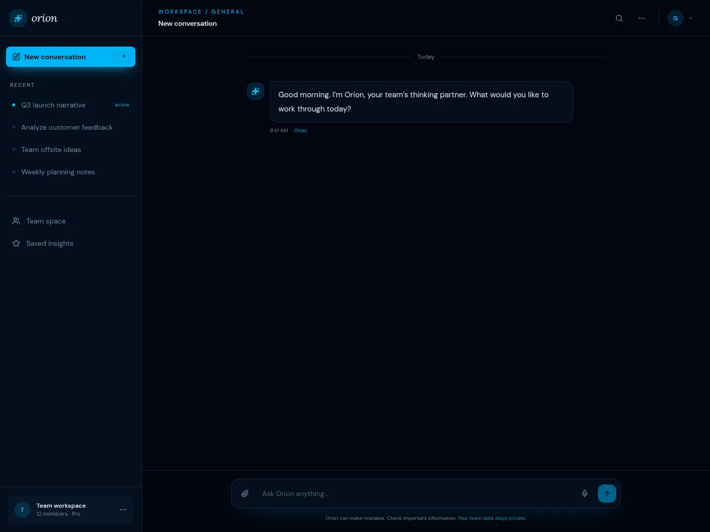 Orion AI Chat Assistant