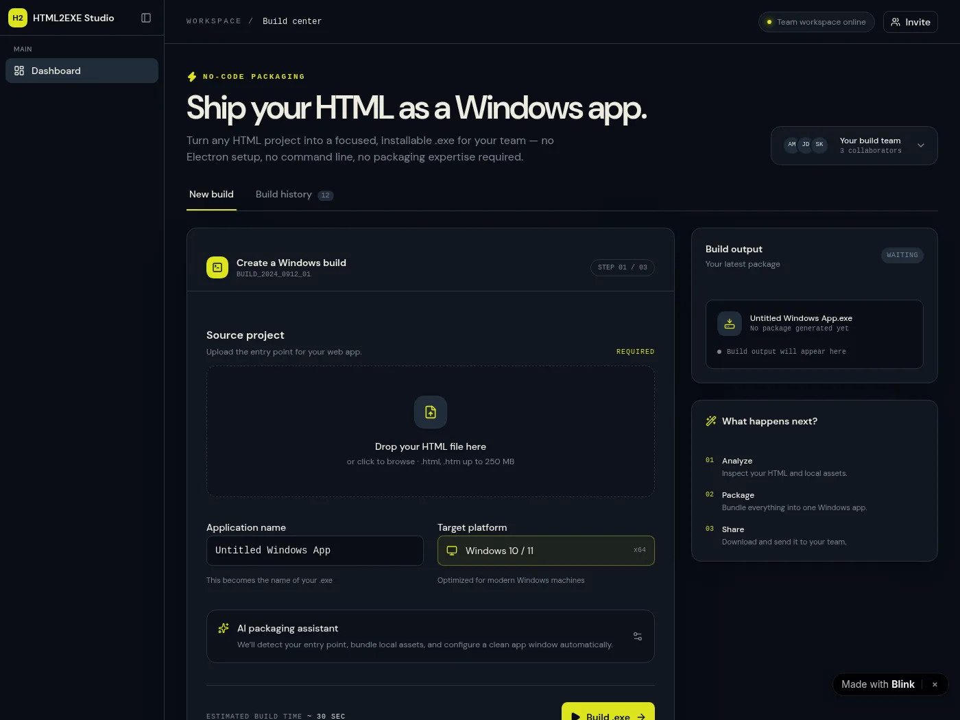 HTML2EXE Studio