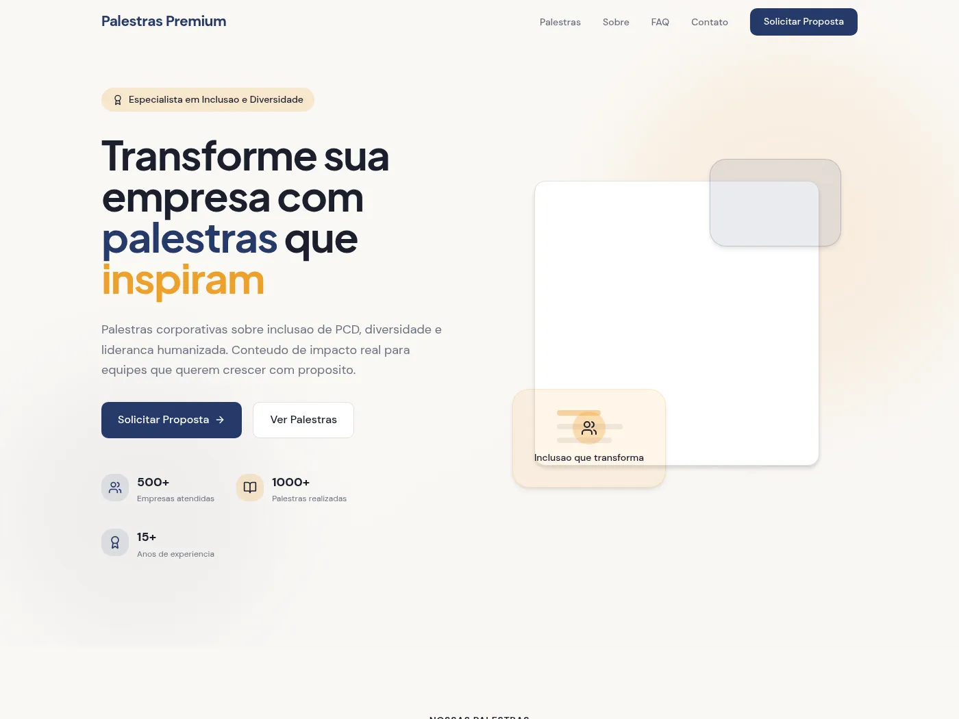 Palestras Premium Site