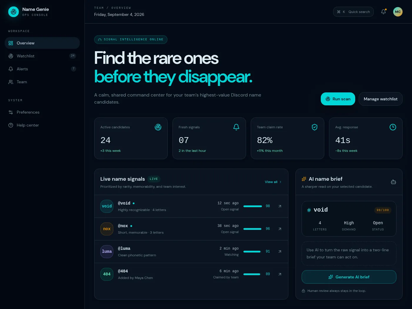 Discord Name Genie