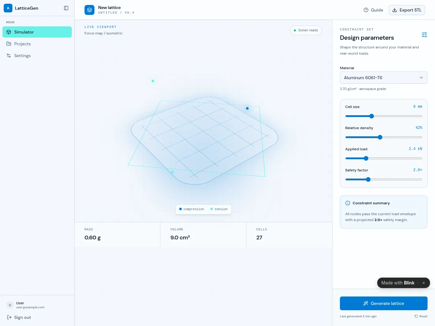 LatticeGen 3D Simulator