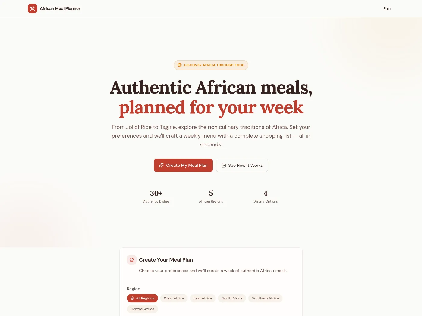 African Meal Planner