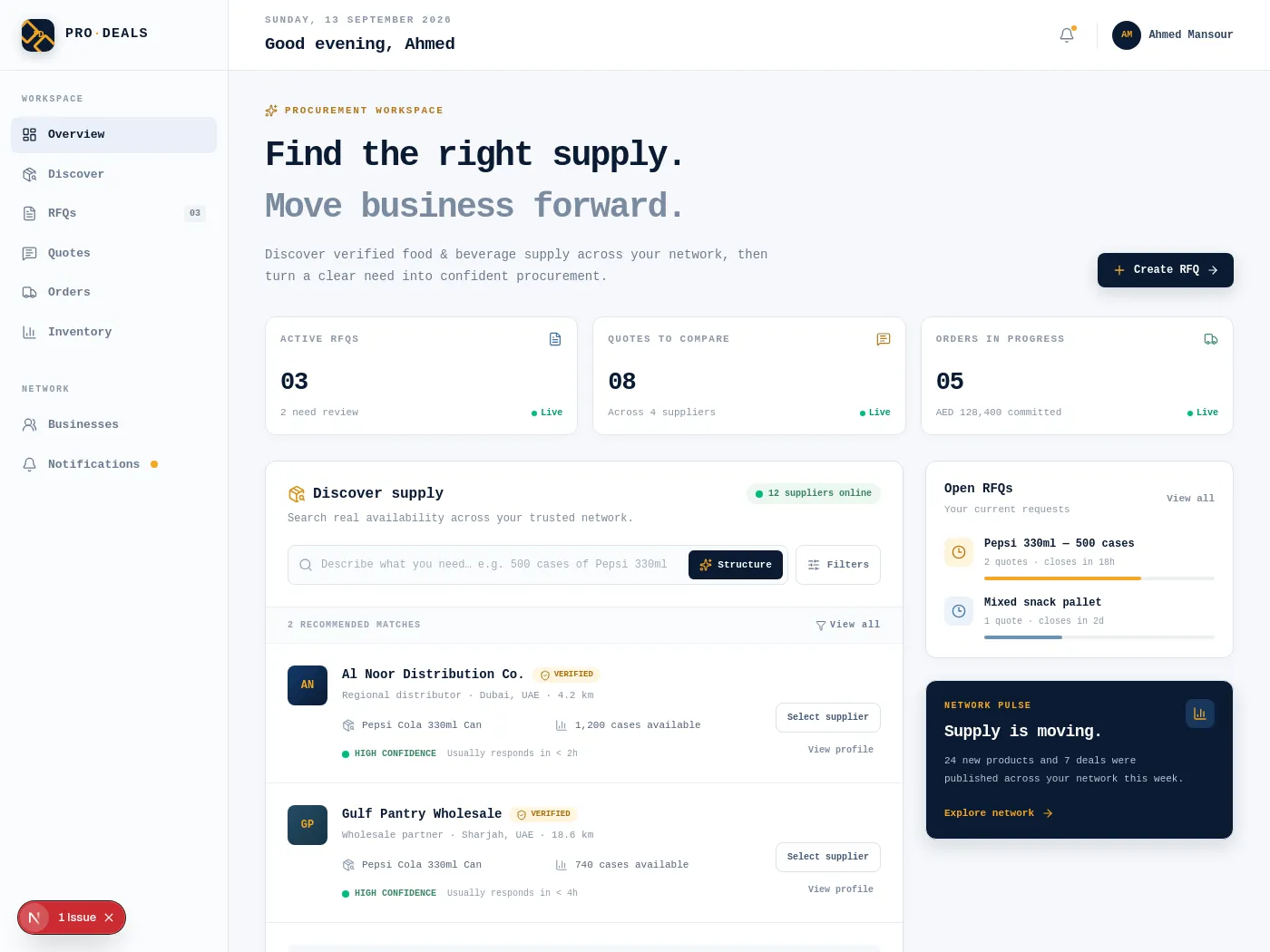 PRO DEALS B2B Marketplace