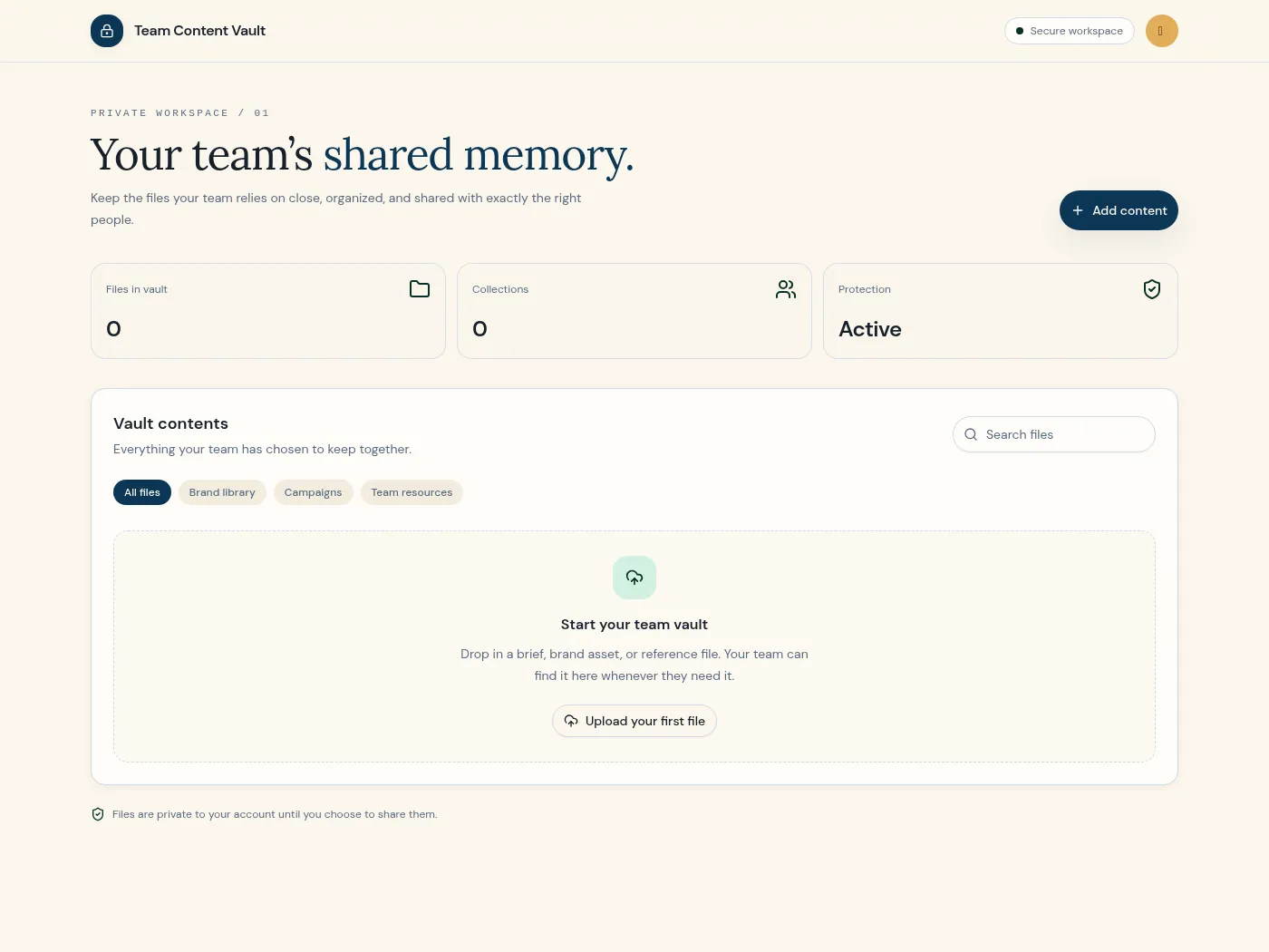 Team Content Vault