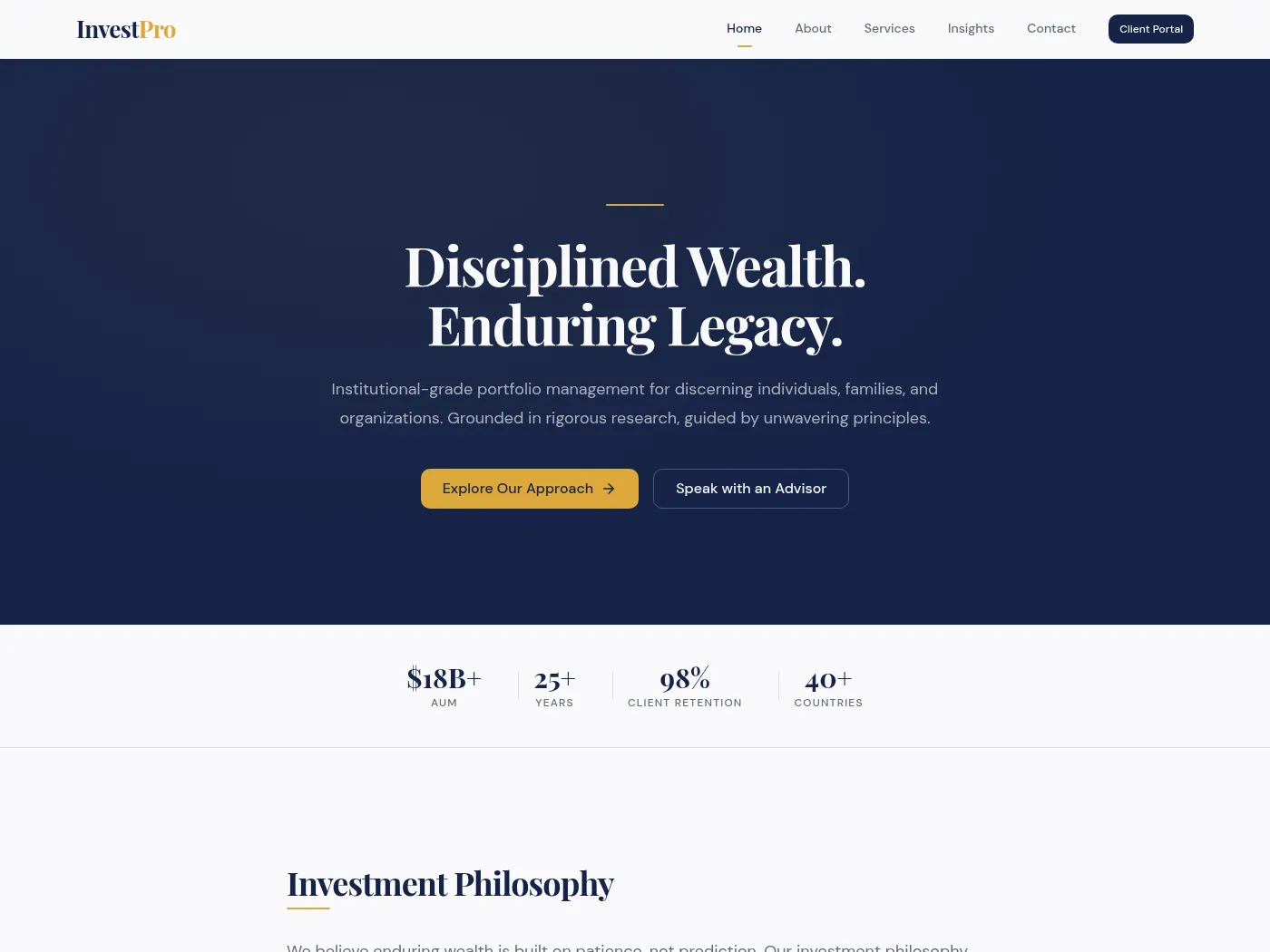InvestPro Company Site