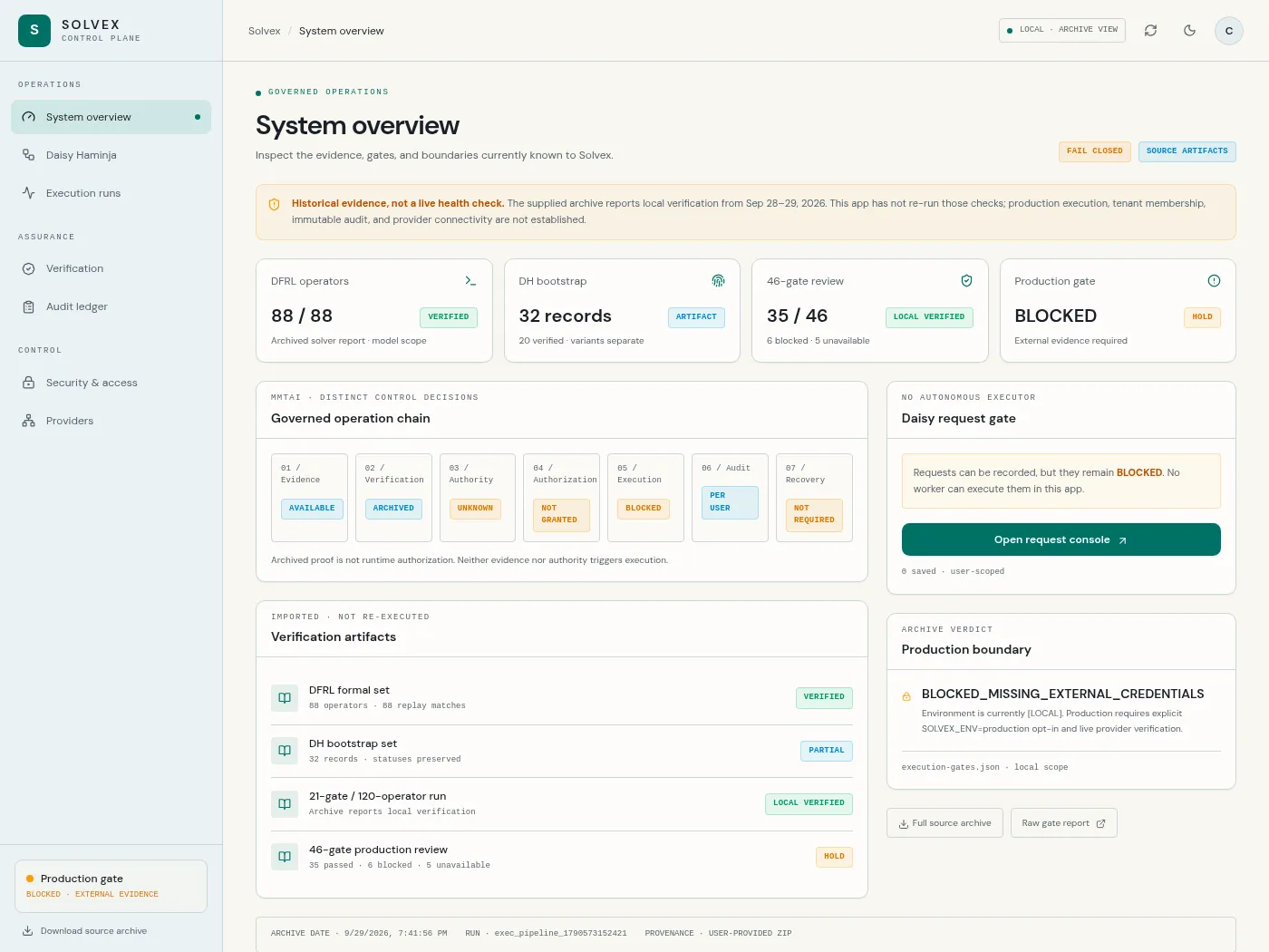 Solvex Enterprise Control Console