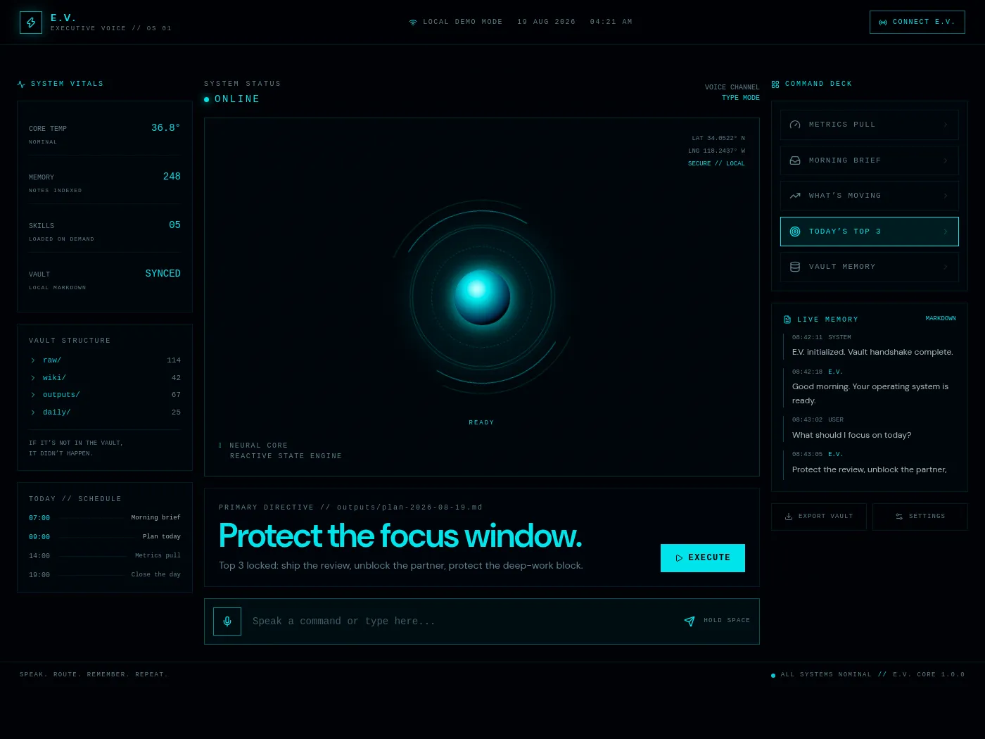 E.V. AI Operating System