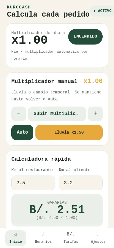 Kurocash Delivery Calculator