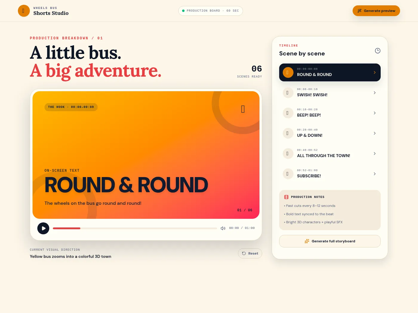 Wheels Bus Shorts Studio