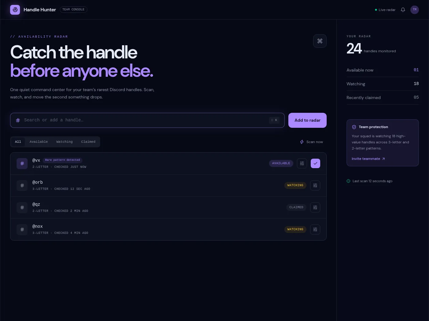 Discord Handle Hunter