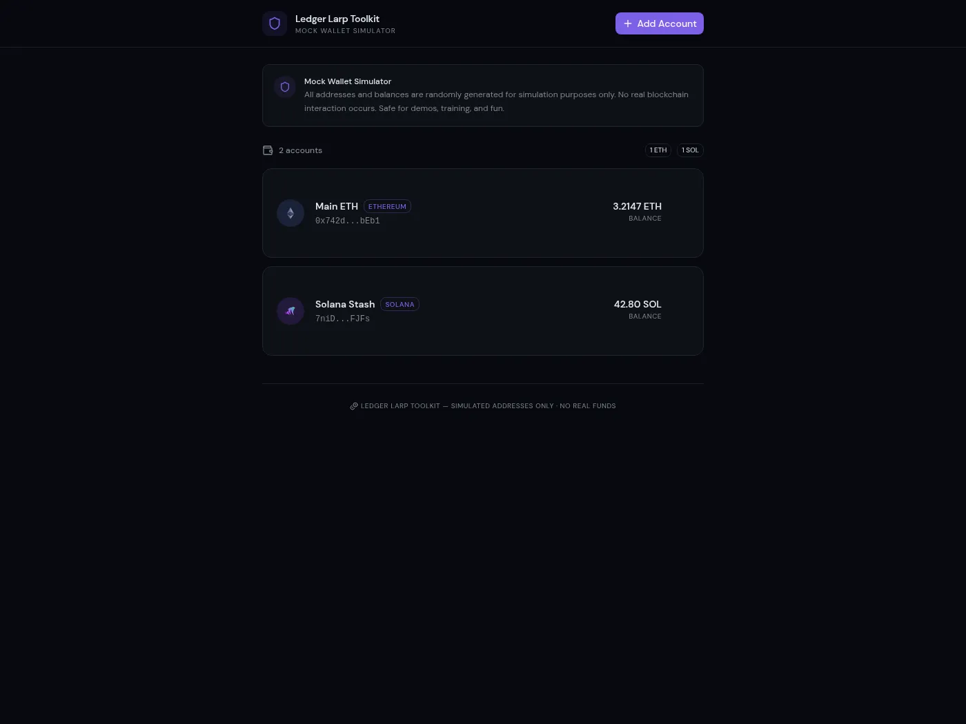 Ledger Larp Toolkit