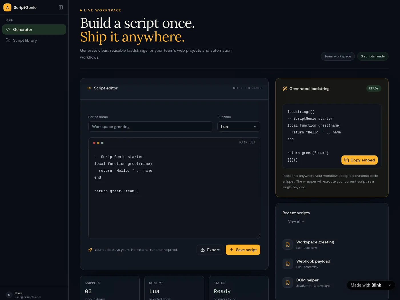 ScriptGenie Utility