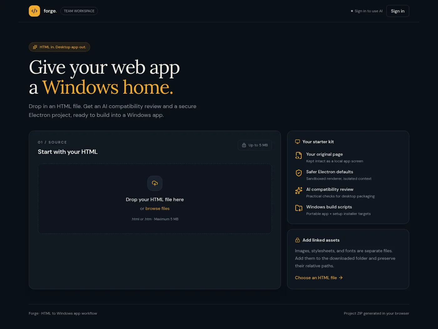 HTML2EXE AI Builder
