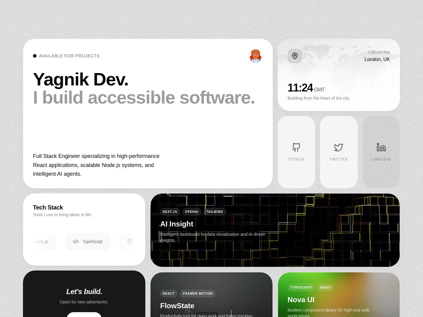 BentoGrid Portfolio (Remix)