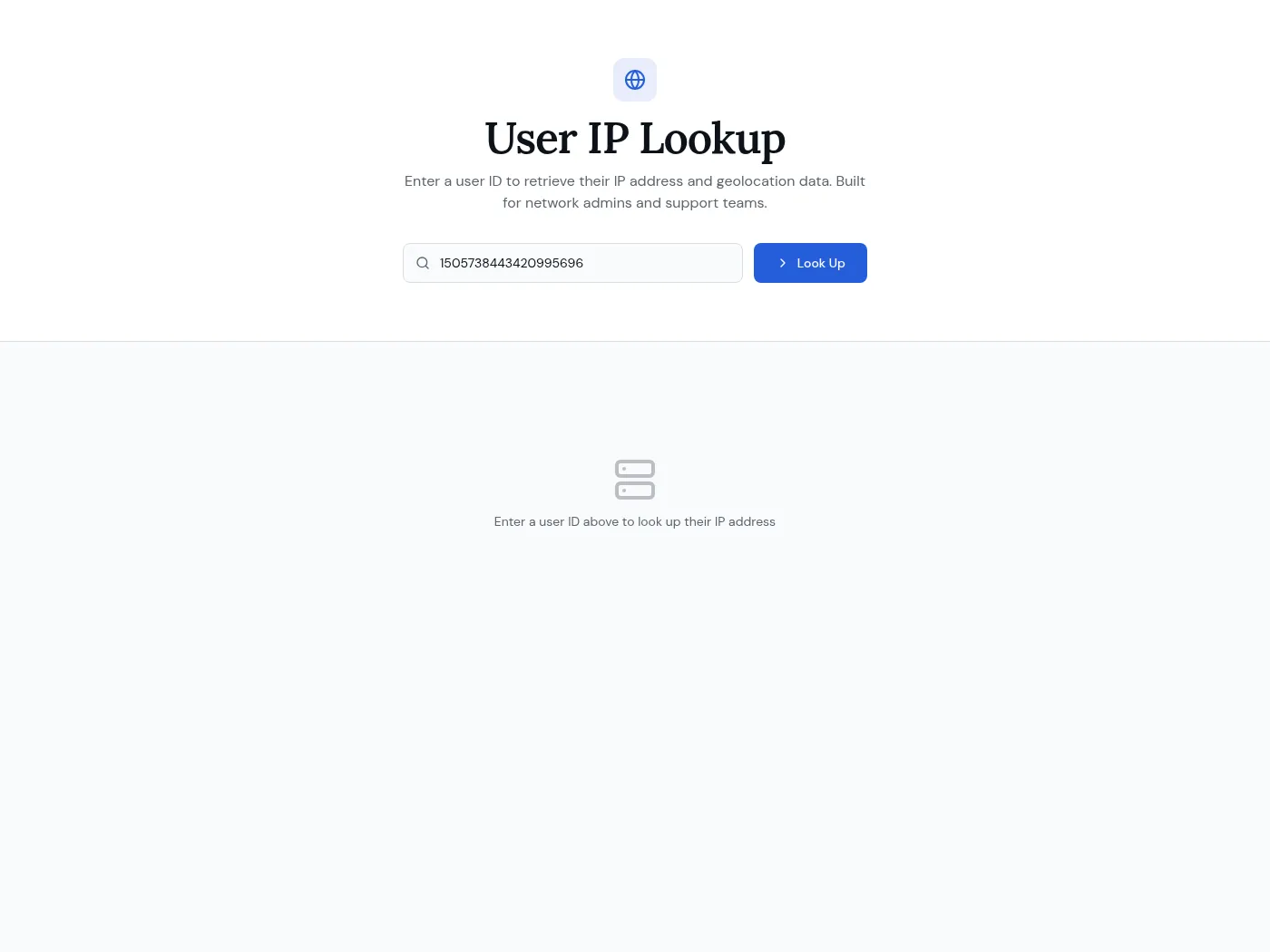 User IP Lookup Tool