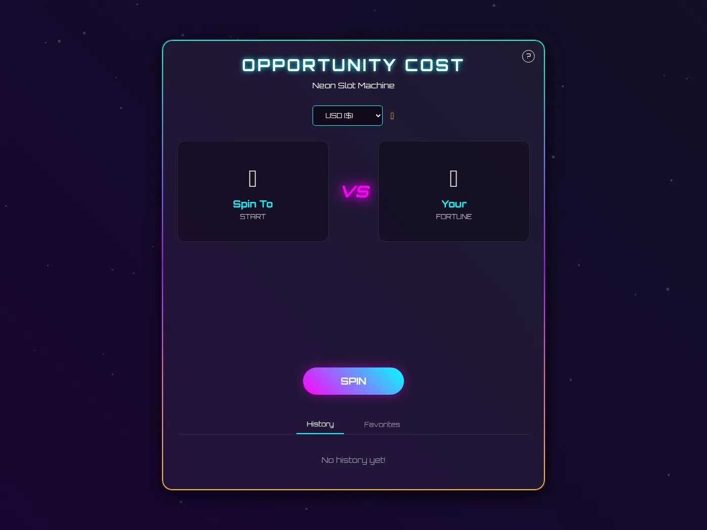 Opportunity Cost Slot Machine