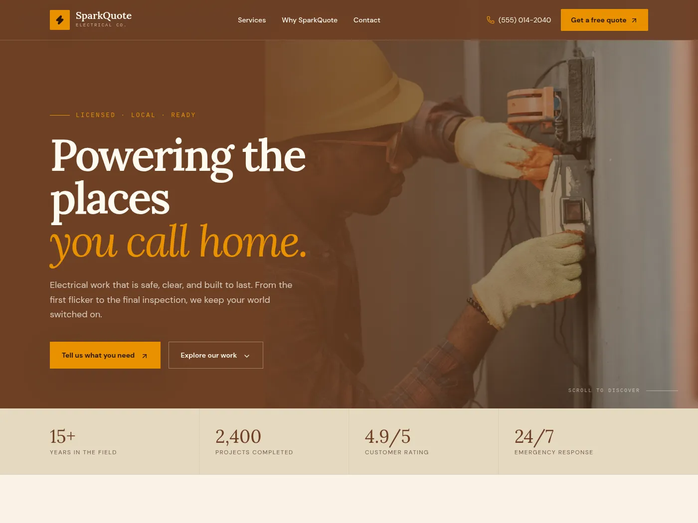SparkQuote Electrical Site