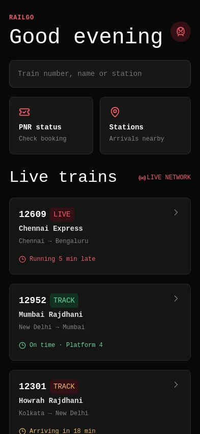 RailGo Train Live Tracker