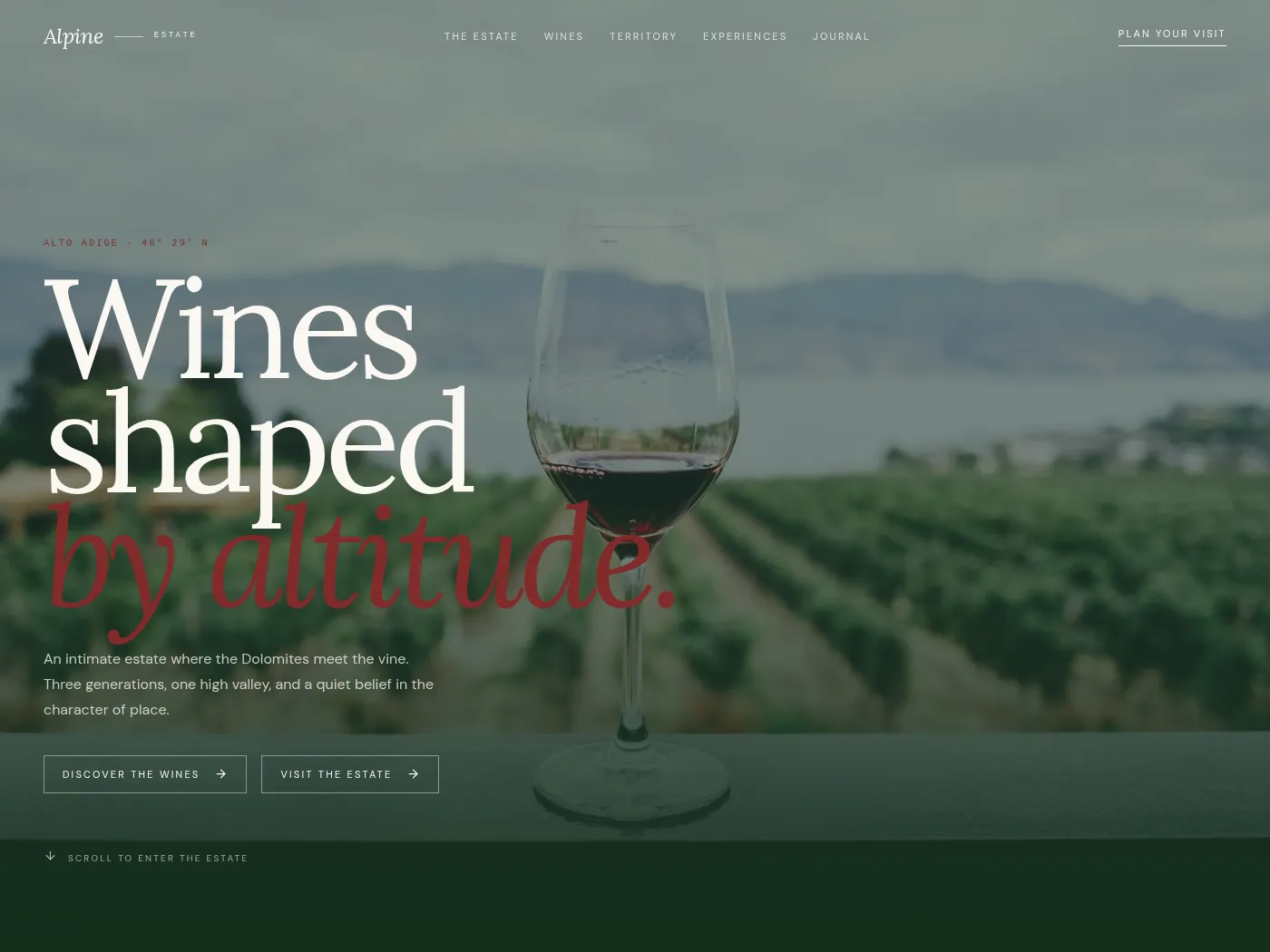 Alpine Estate Winery Site