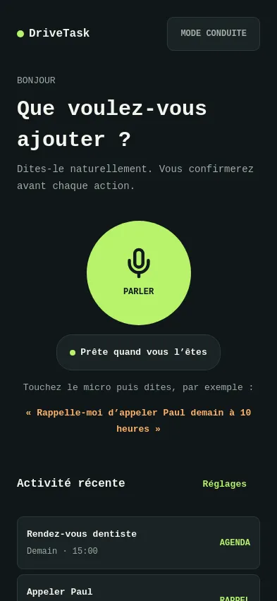 DriveTask Voice Assistant