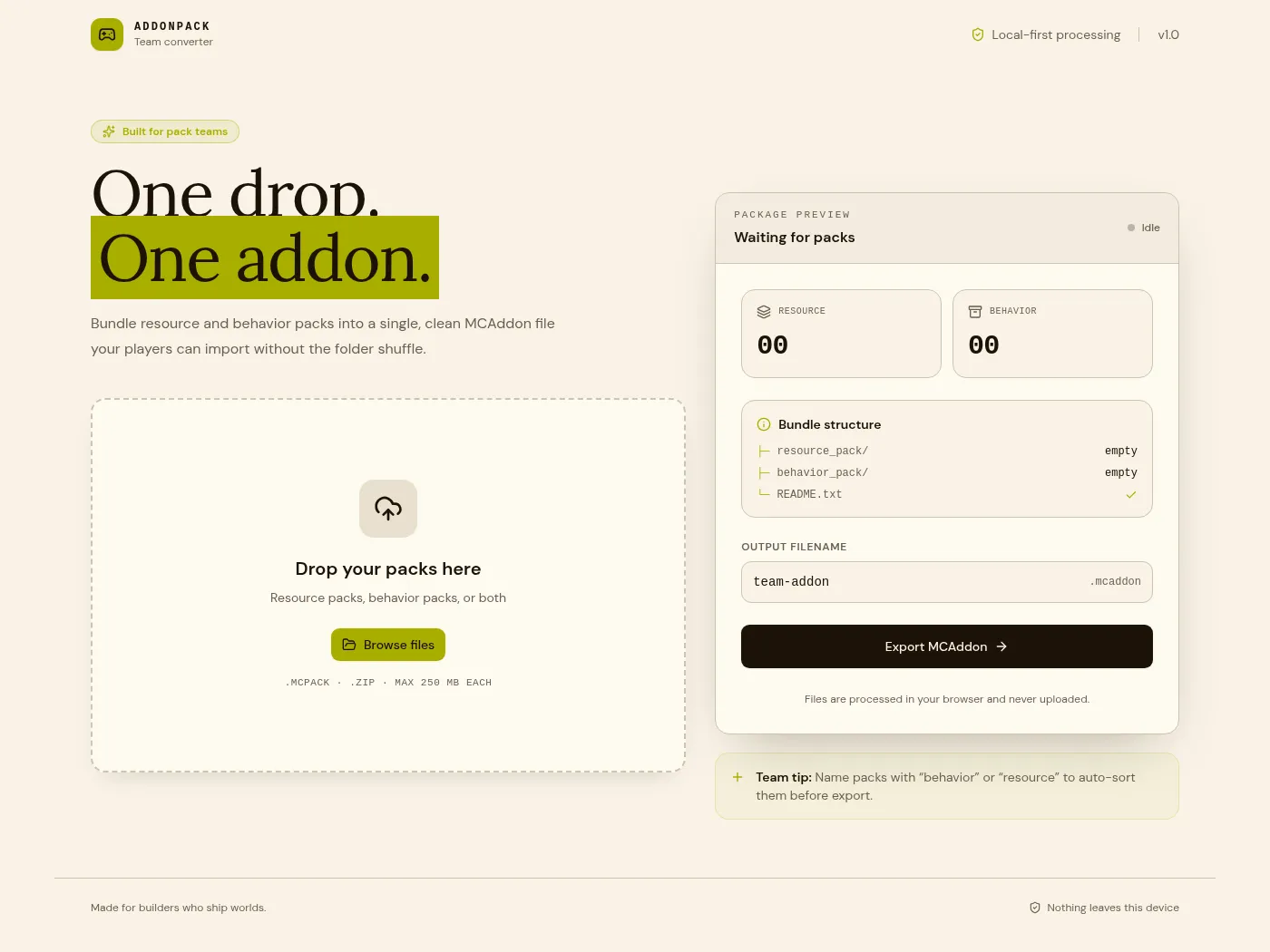 AddonPack Converter