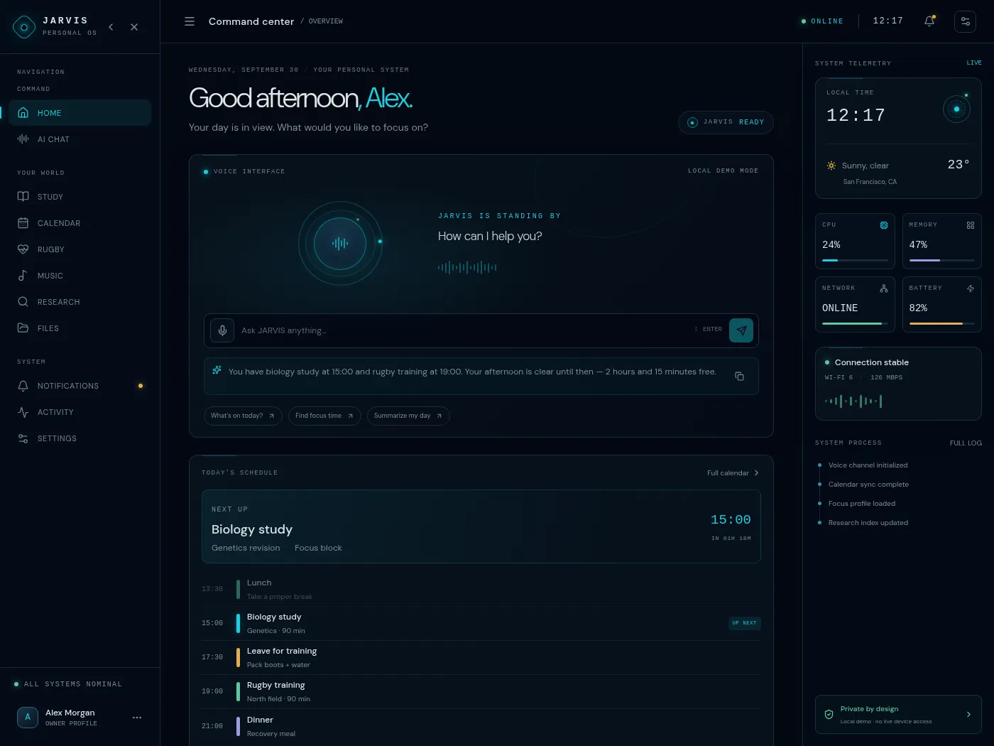 JARVIS Command Center