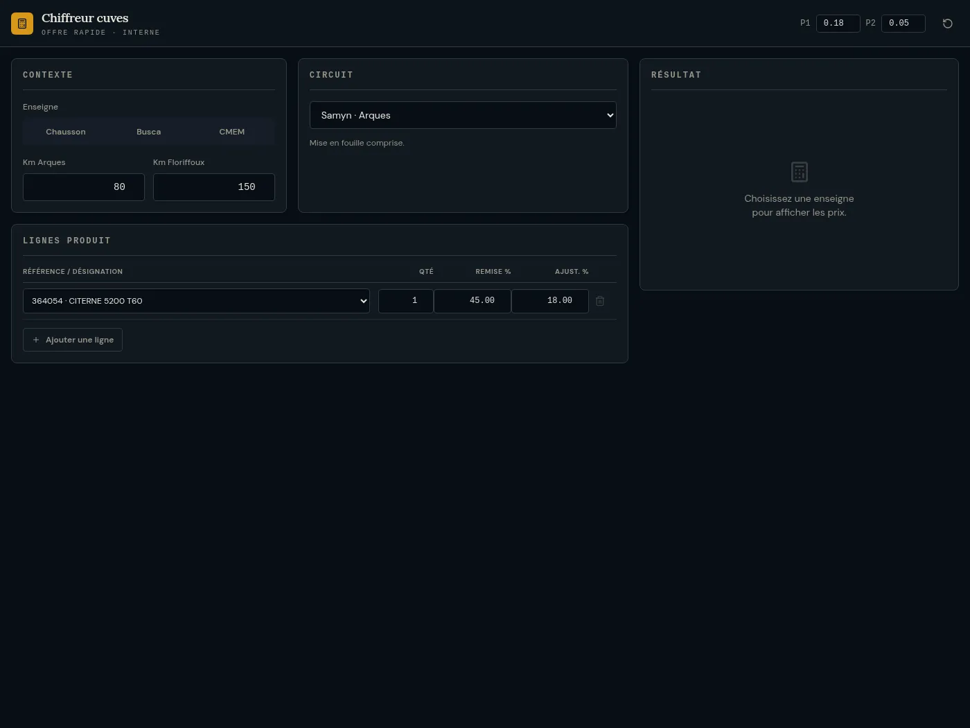 Chiffreur Cuves Web App