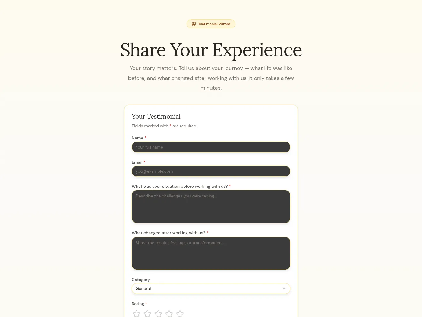 Testimonial Wizard