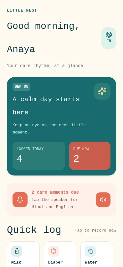 Bilingual Baby Care App
