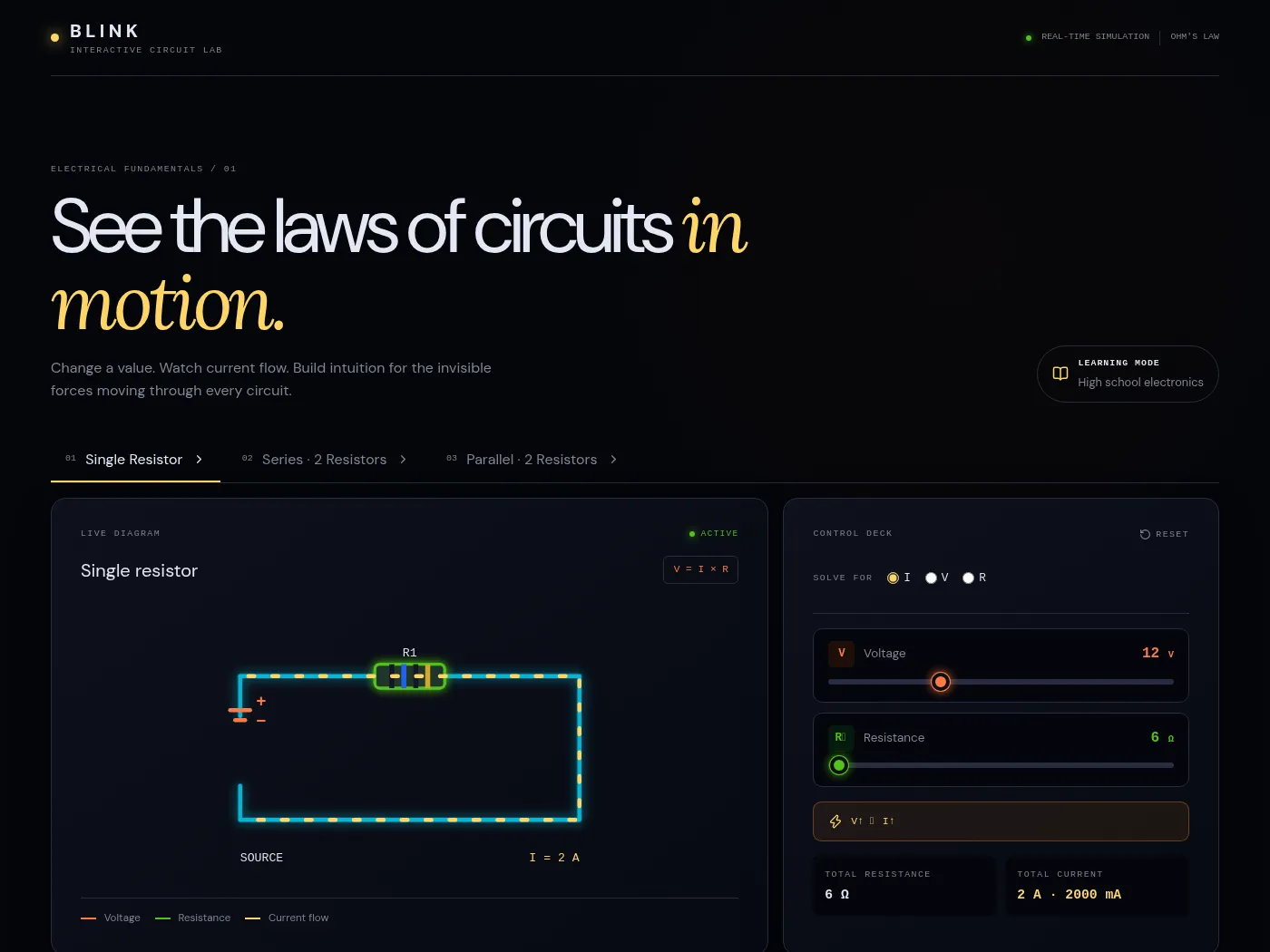 Blink Circuit Simulator