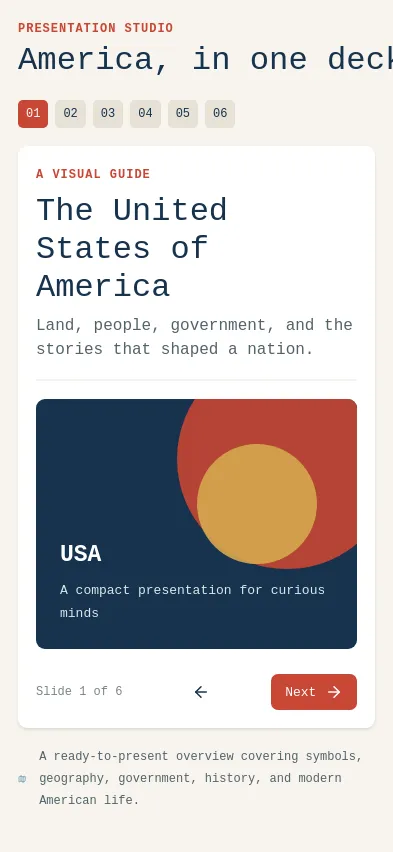 USA Presentation App