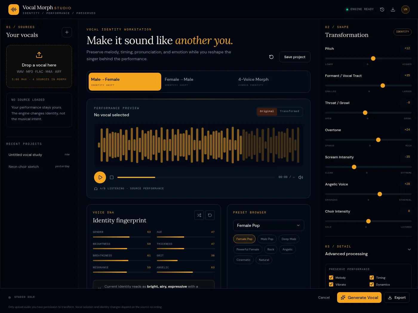 Vocal Morph Studio