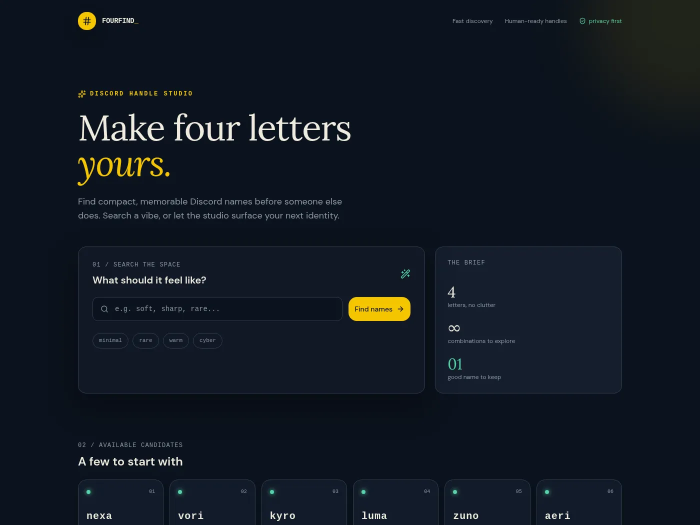 Discord Four Letter Finder